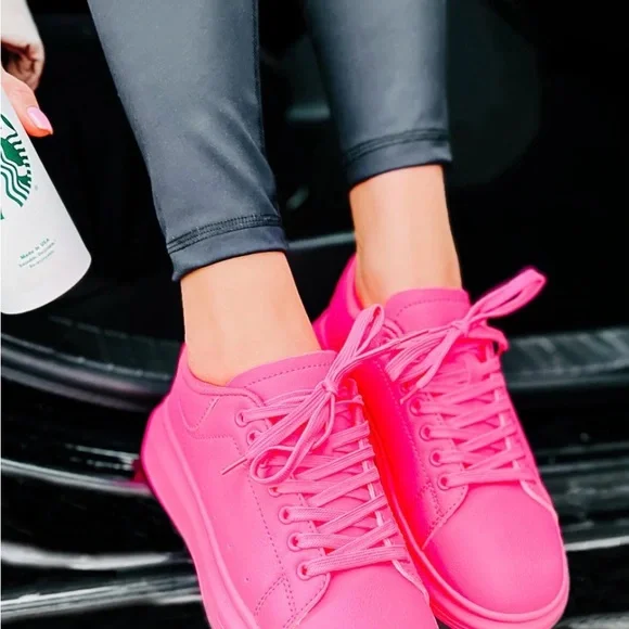 Berness | Shoes | Sidewalk Strut Platform Sneaker Hot Pink Barbiecore ...